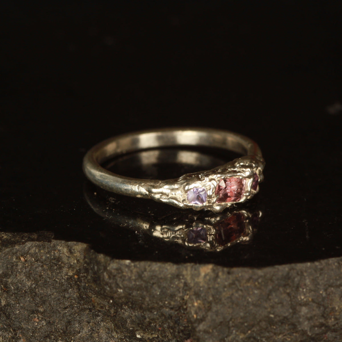 pink sapphire melted ring- Size 6.5 / M.5 – bonus prize
