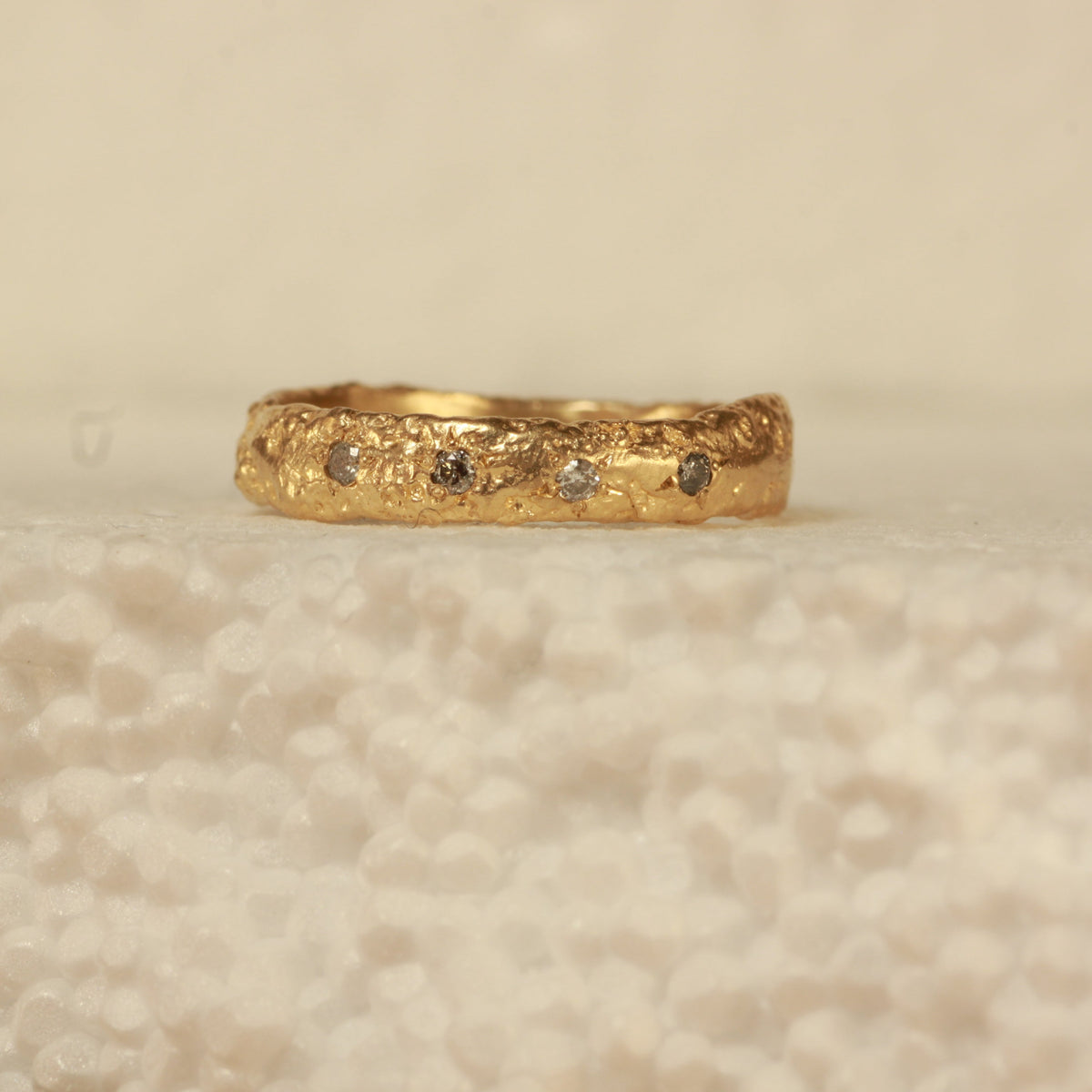 salt and pepper diamond squashed crossiant ring – bonus prize